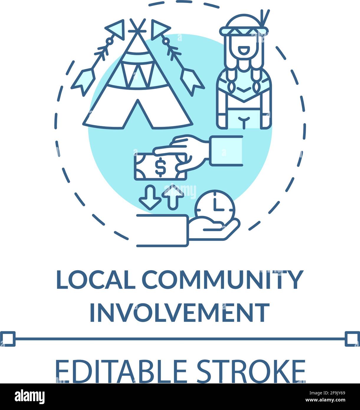 Local community involvement concept icon Stock Vector Image & Art - Alamy