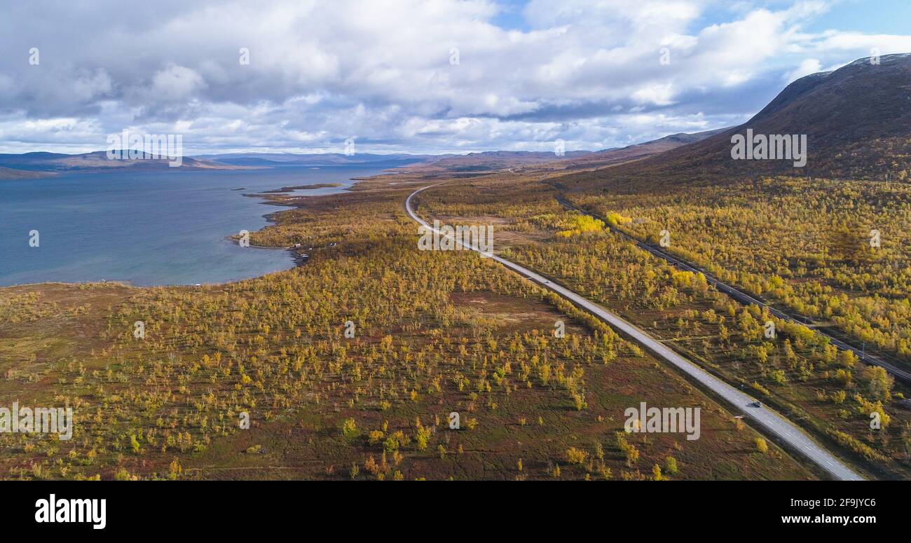 Arctic foliage road 01 Stock Photo - Alamy