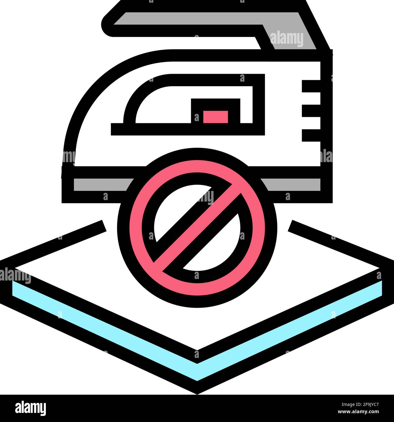 do not iron fabrics properties color icon vector illustration Stock ...