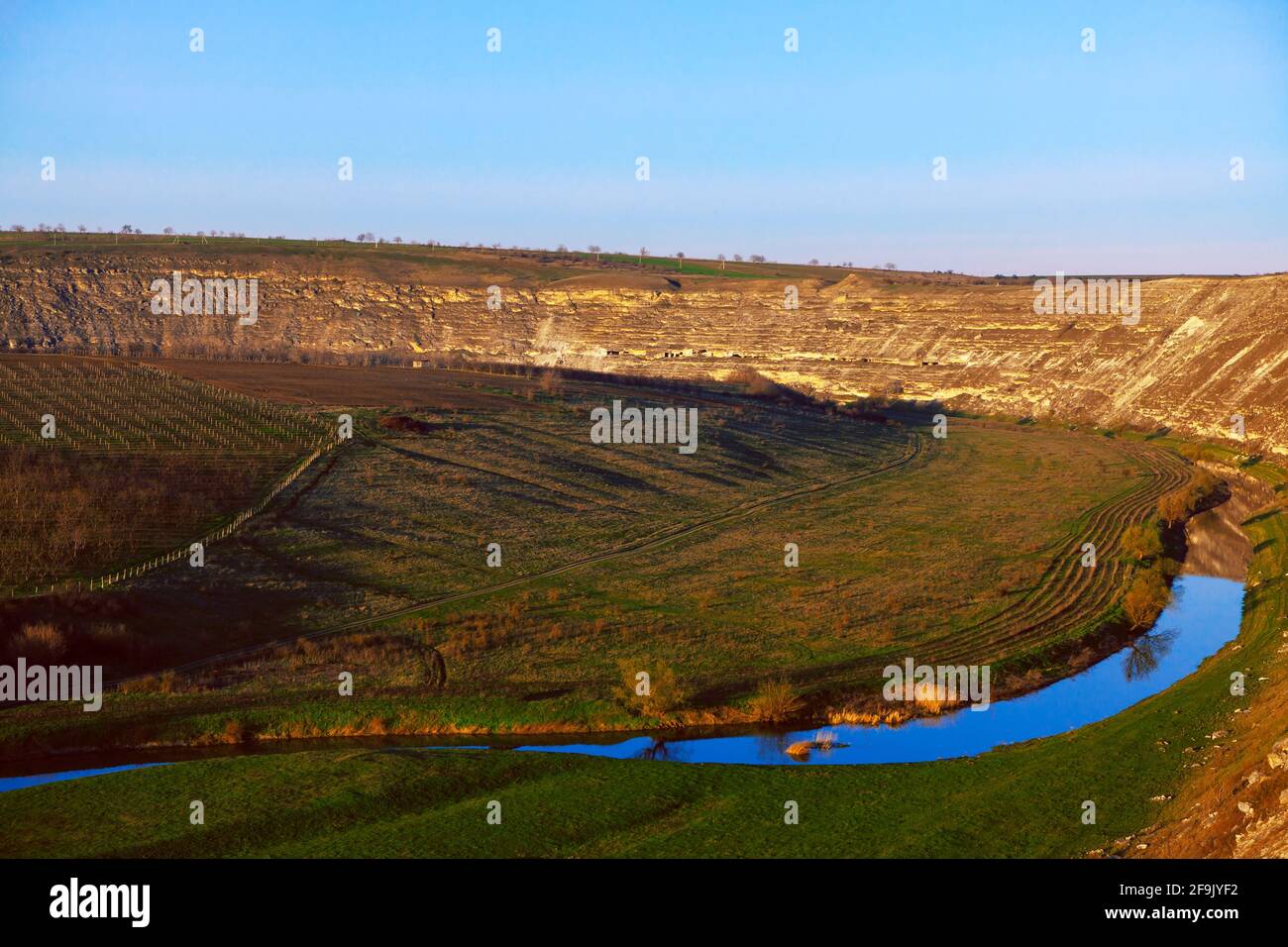 Valley of river Raut in Orheiul Vechi from Moldova , famous tourist ...