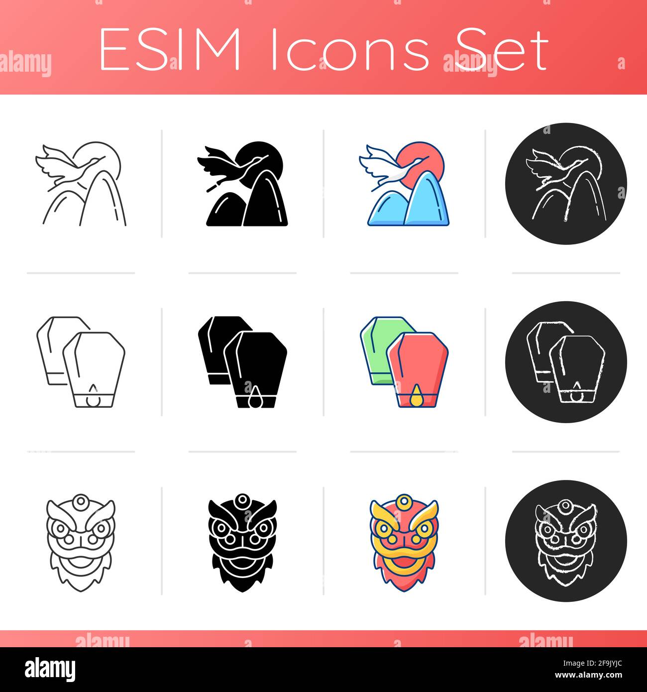 Traditional dragon dance chinese Stock Vector Images - Alamy