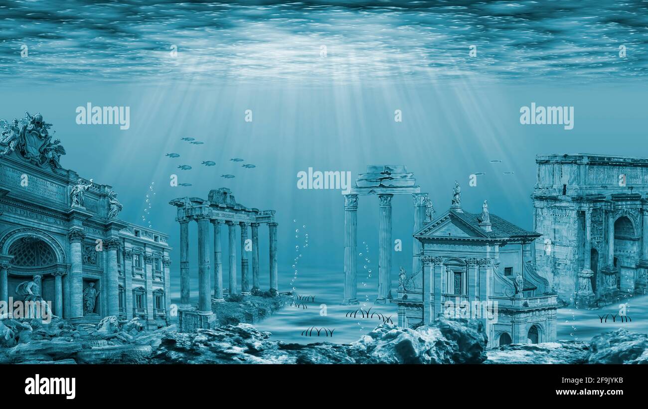 Atlantis lost city illustration hi-res stock photography and images - Alamy