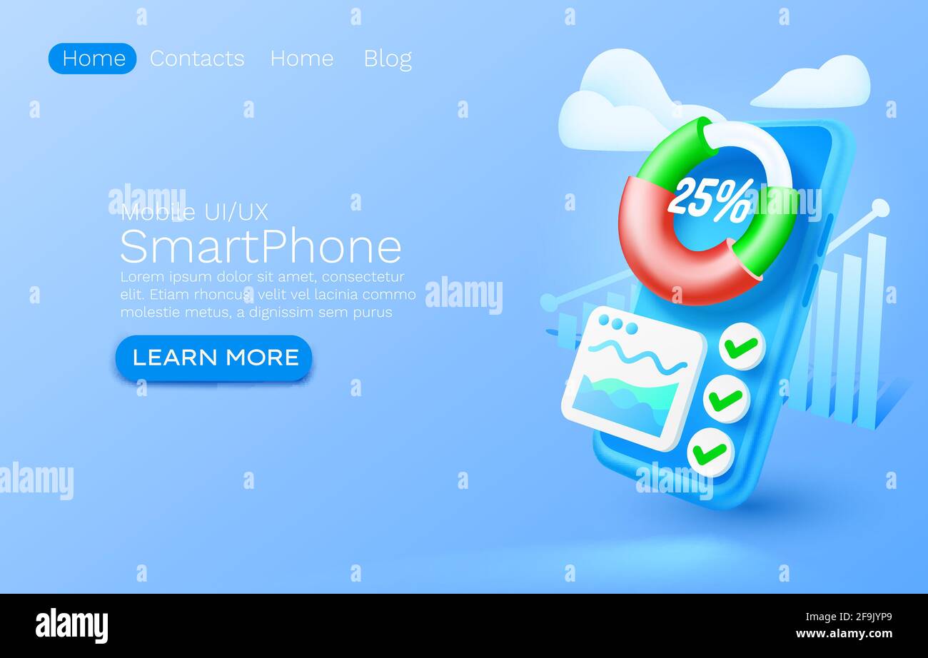 Mobile analysis app, chart finance diagram, web site banner design ...