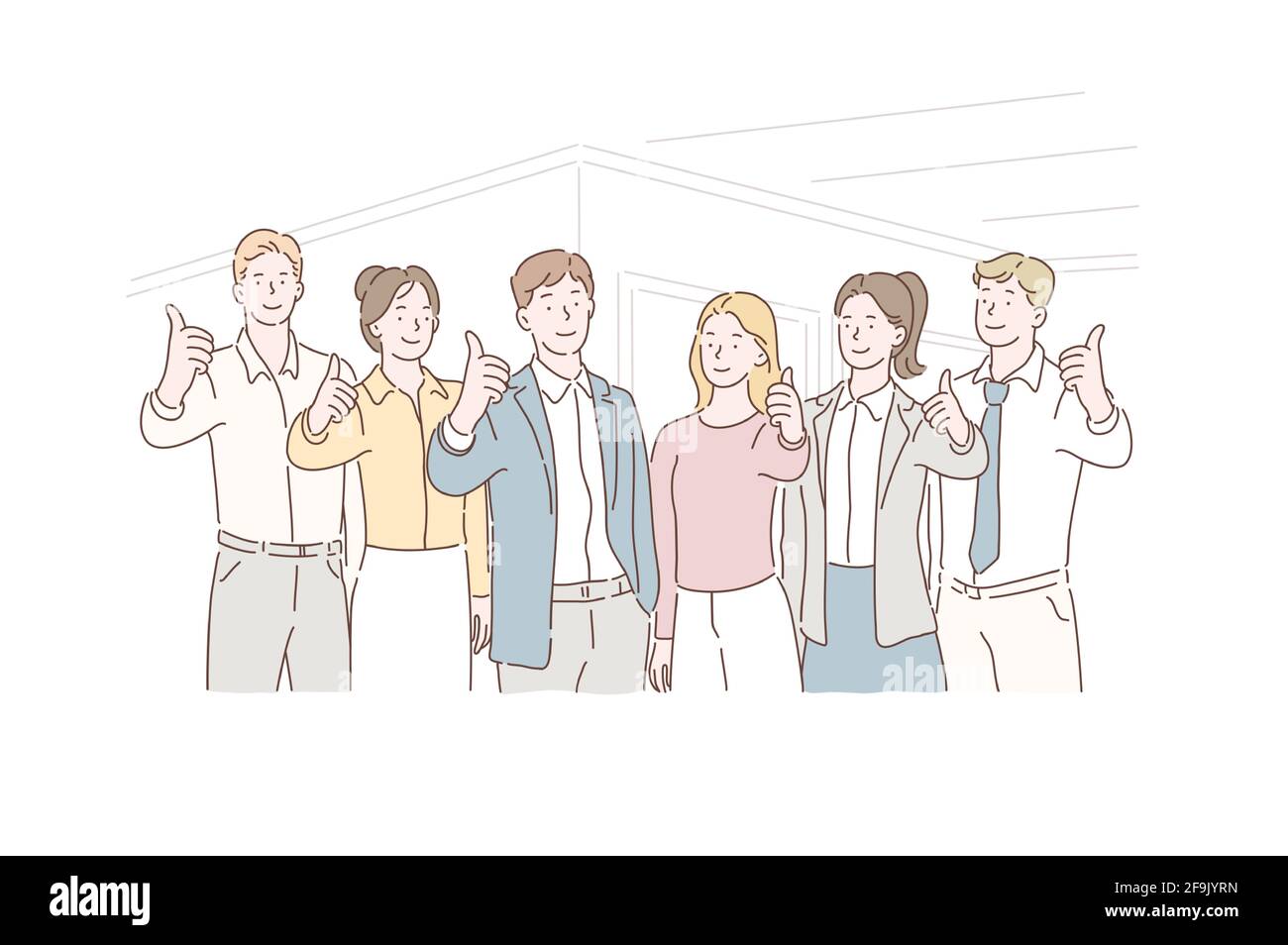 Portrait happy group leader Stock Vector Images - Alamy