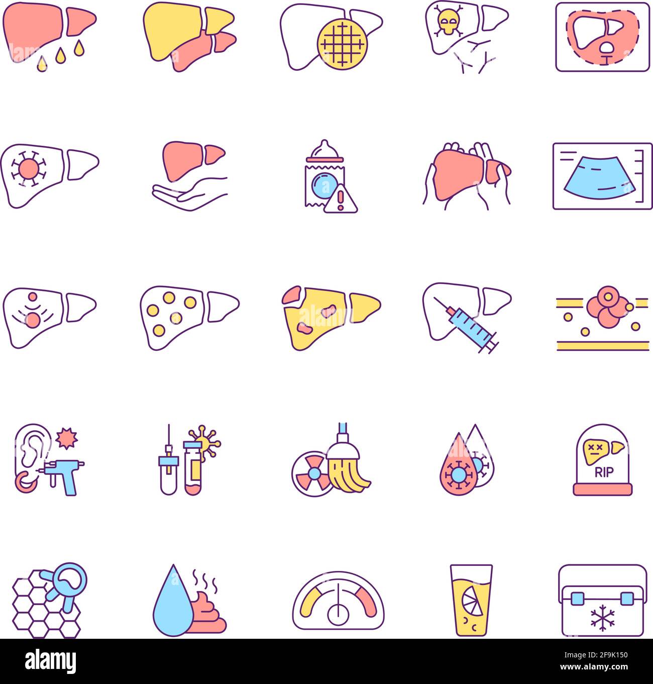 Inflammatory diseases RGB color icons set Stock Vector Image & Art - Alamy