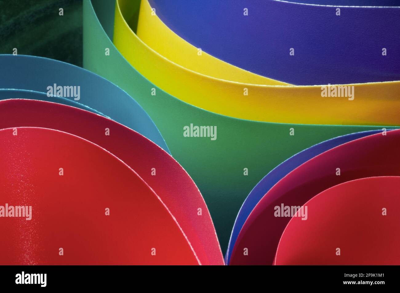Sinuous waves by paper colorful sheets Stock Photo - Alamy
