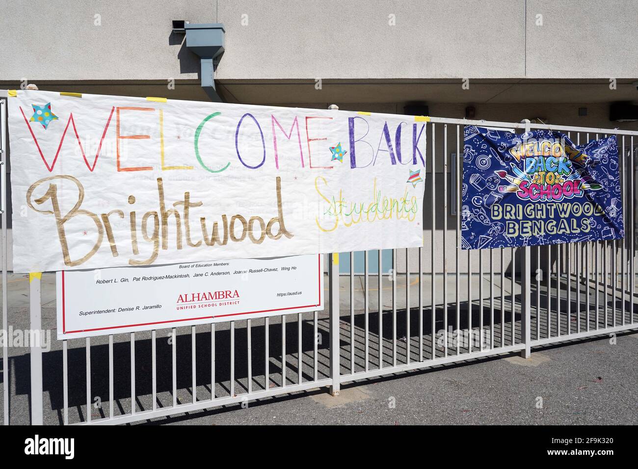 Welcome Back signs at Brightwood Elementary School, Sunday, April 18 ...