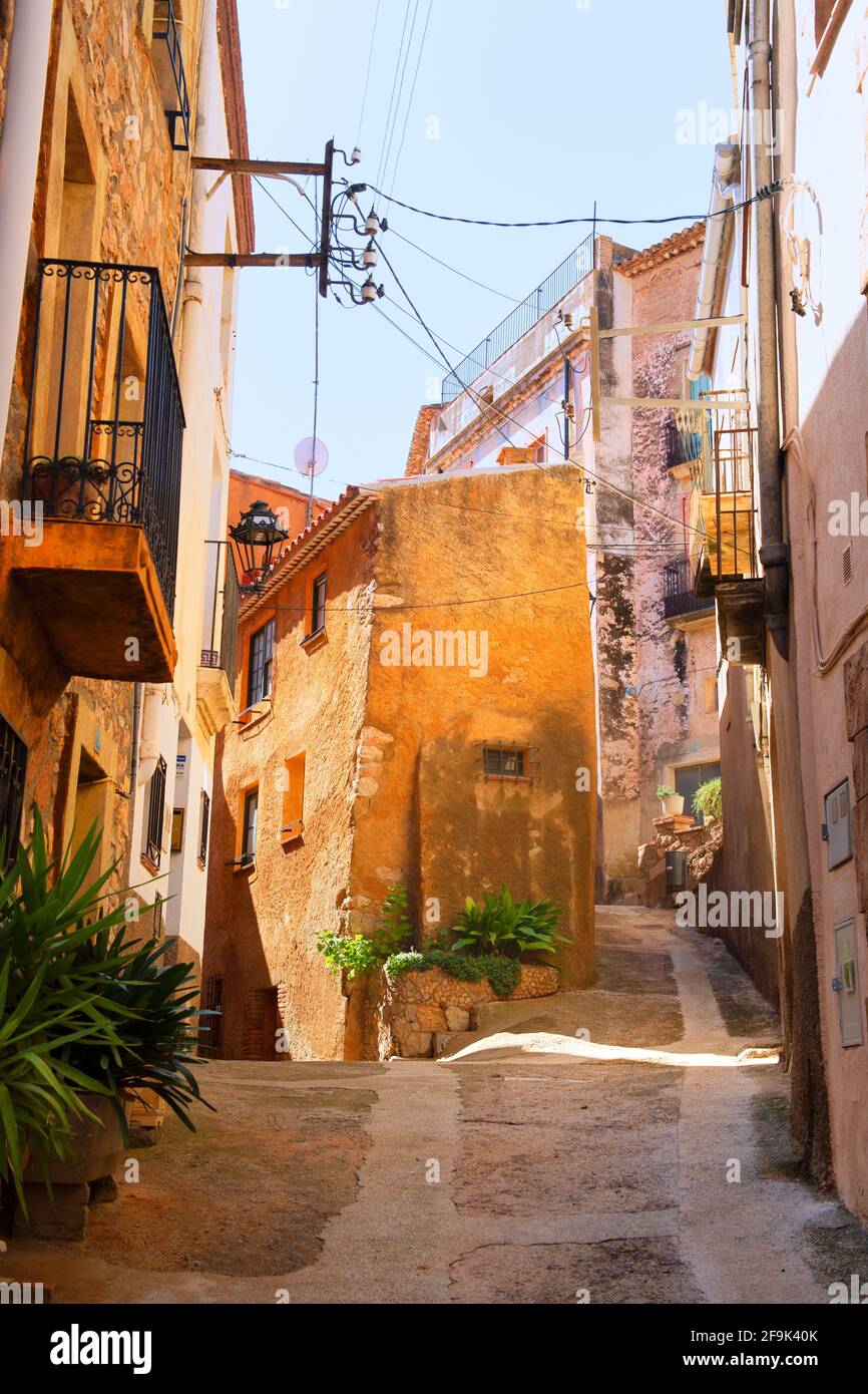 Historic village Pratdip in the mountains in Spain Stock Photo - Alamy