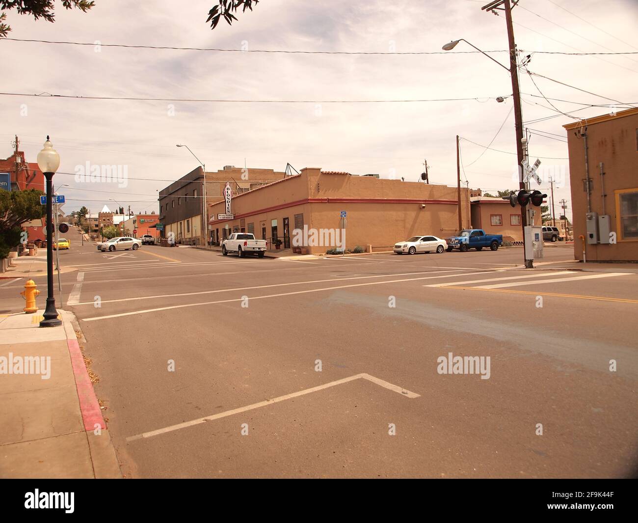 View of West Oak Street in Globe, Arizona. A small thriving town in ...