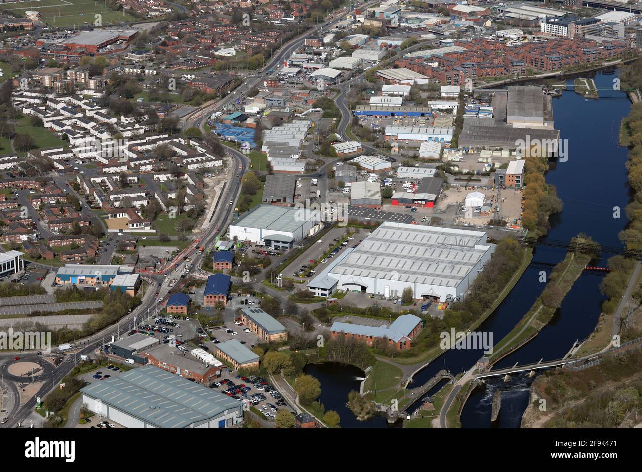 aerial view of Hunslet Trading Estate, Leeds Stock Photo - Alamy