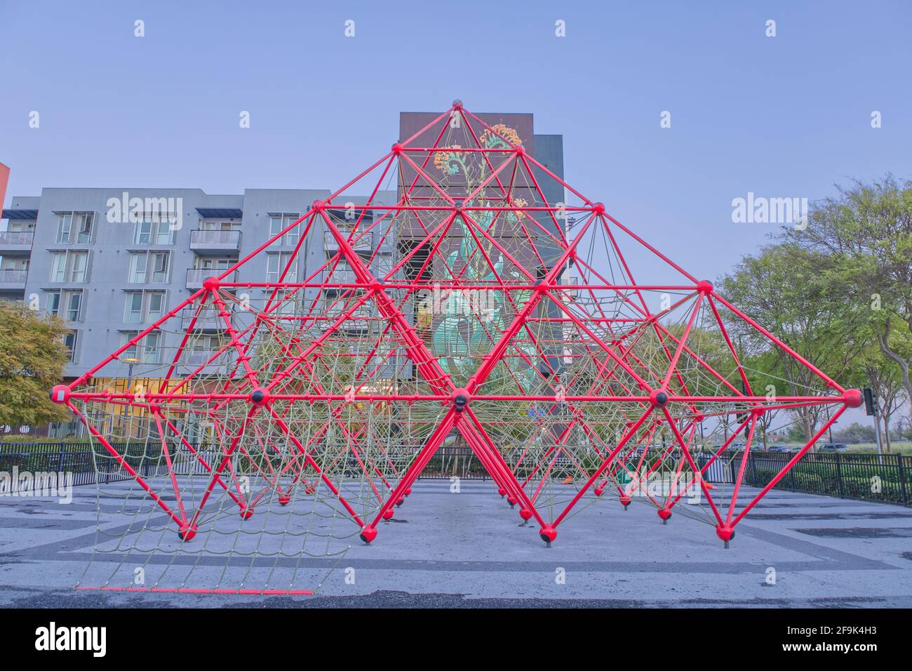Suburban Playground Pyramid During Twilight Stock Photo - Alamy