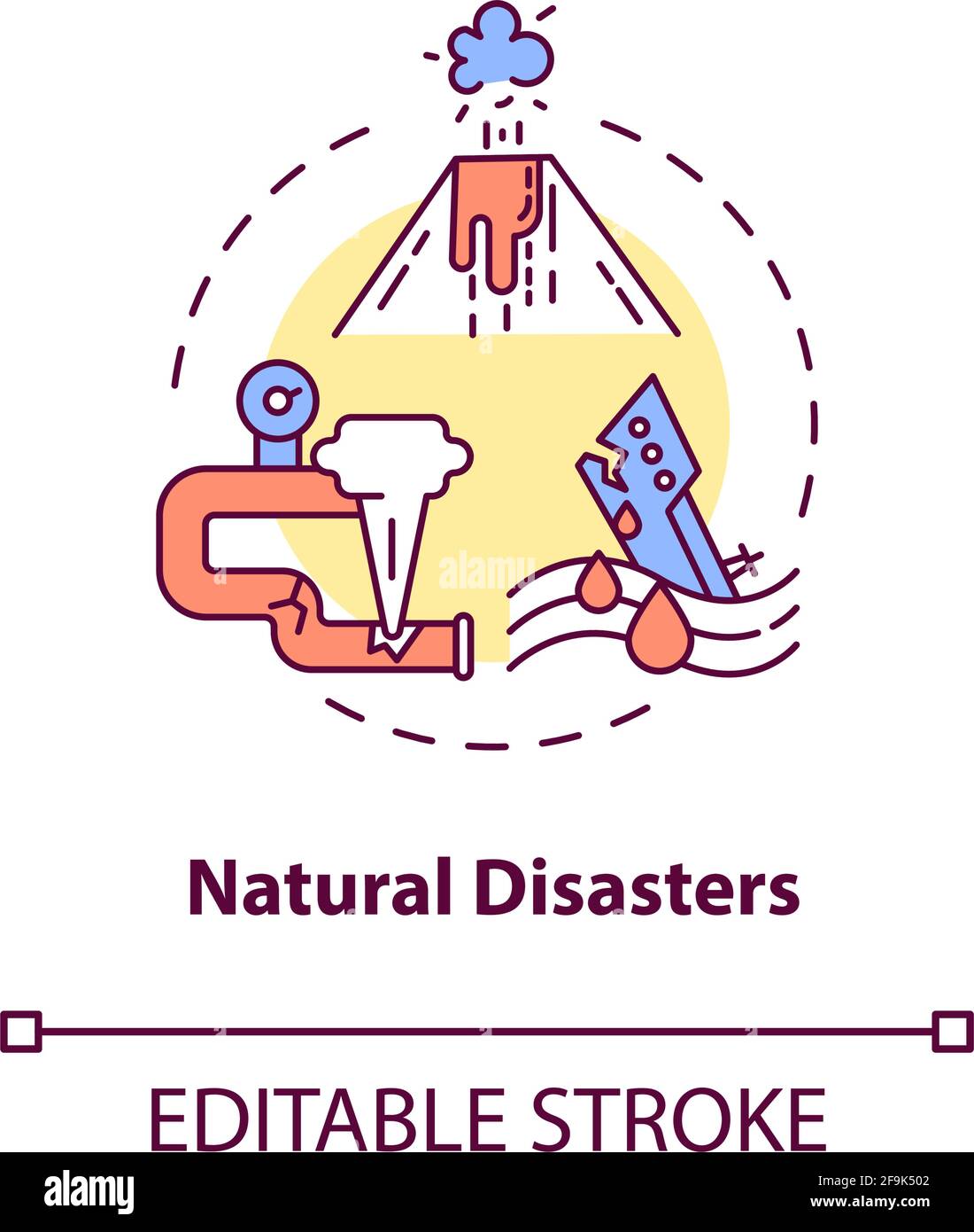 Natural disaster icon circle hi-res stock photography and images - Alamy