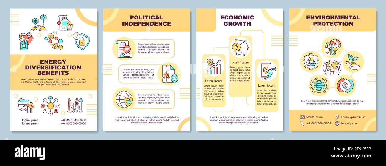 Energy diversification benefits brochure template Stock Vector Image ...