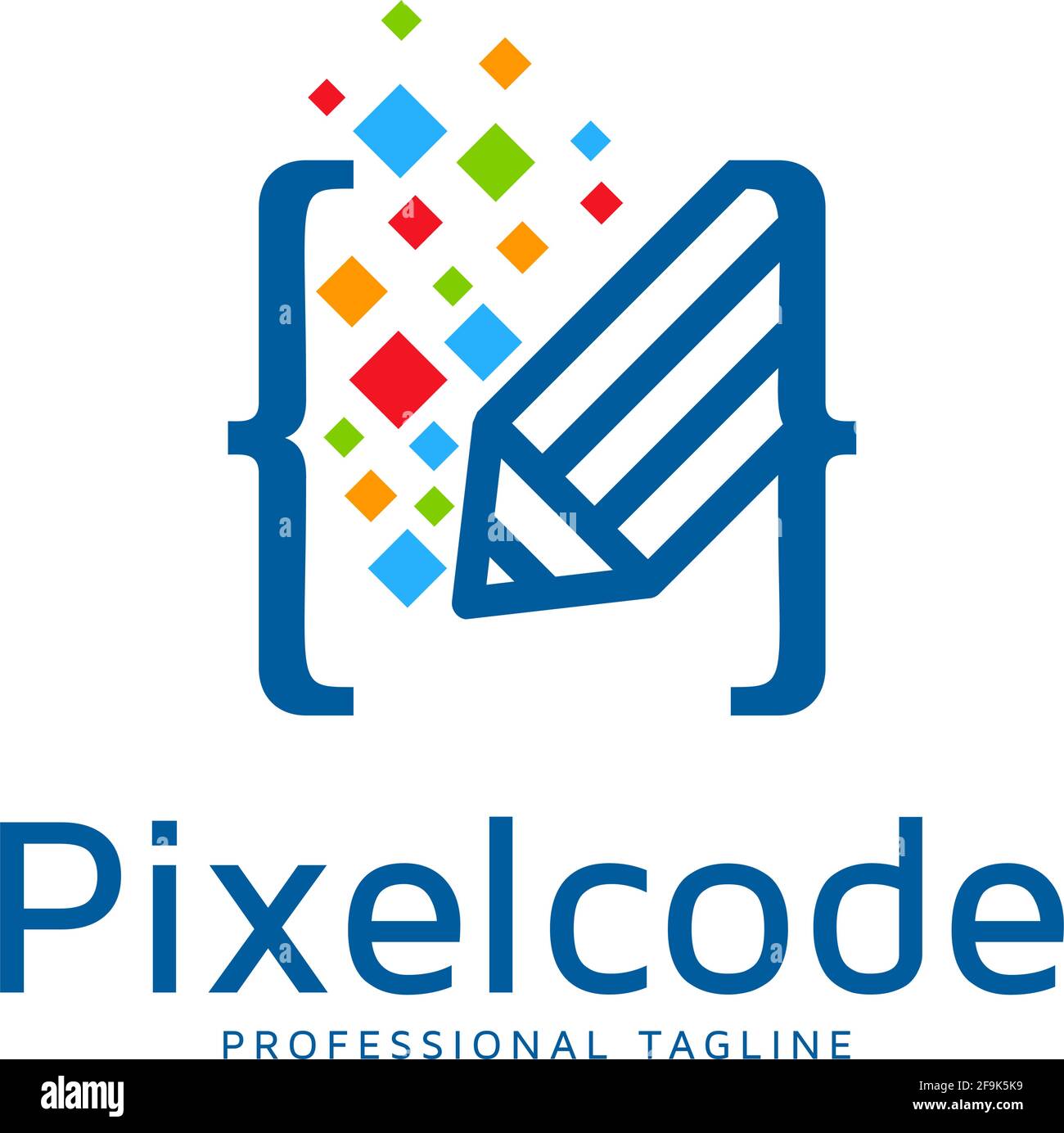 Logo Deisgn Vector Pixel code Stock Vector Image & Art - Alamy