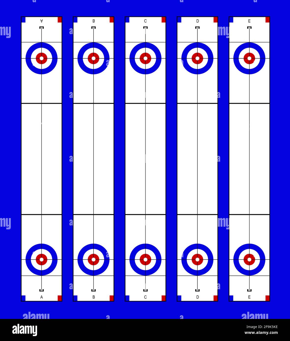 Illustration of curling stadium top view on blue background Stock Photo ...