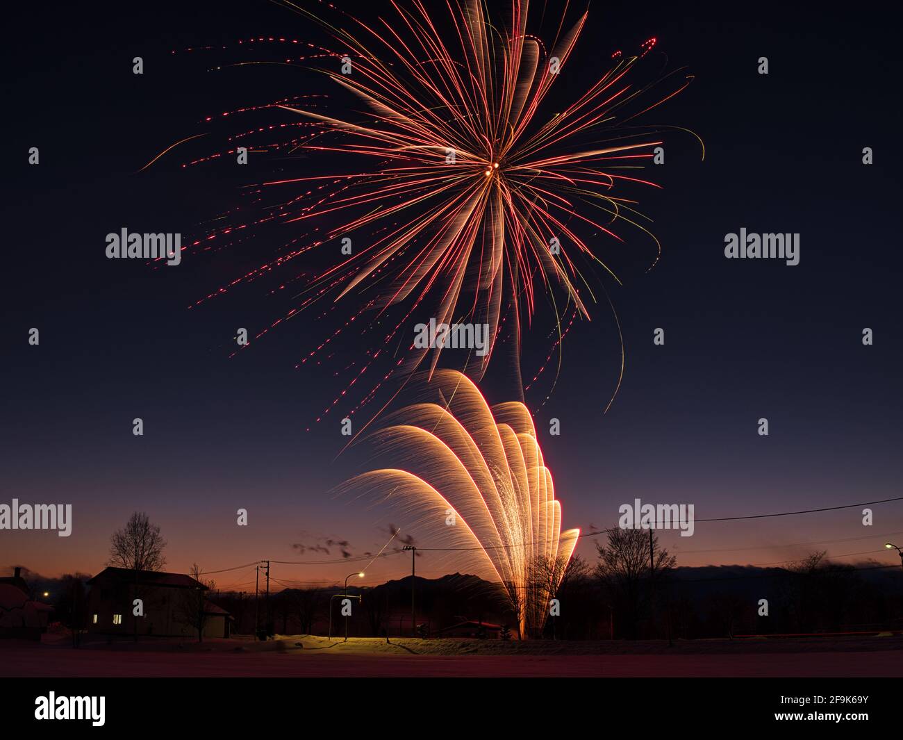 Fireworks festival in winter hi-res stock photography and images - Alamy