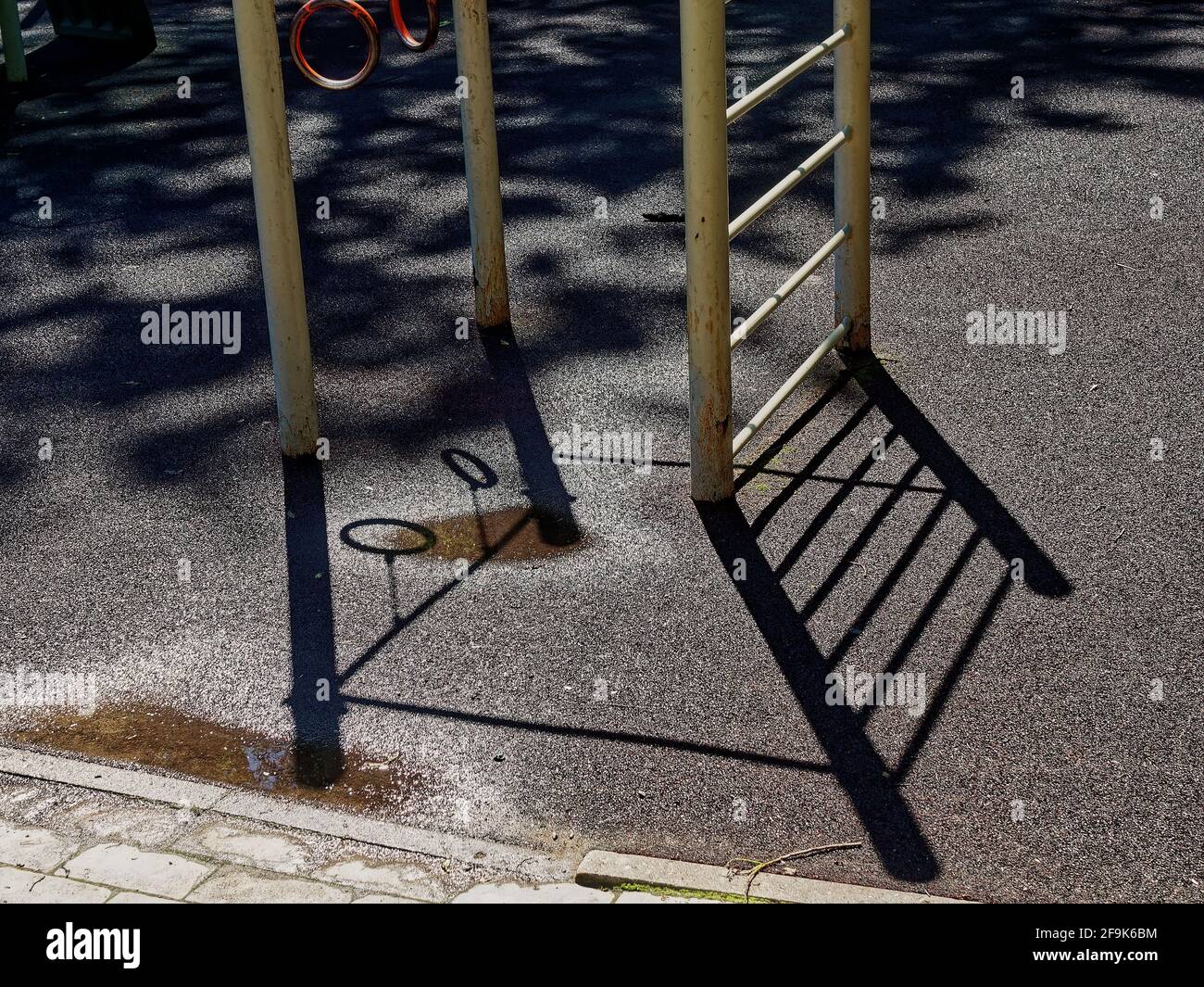 Playground after heavy rain in summer Stock Photo - Alamy