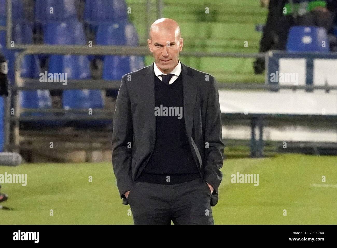 Real Madrid's coach Zinedine Zidane during La Liga match. April 18,2021 ...