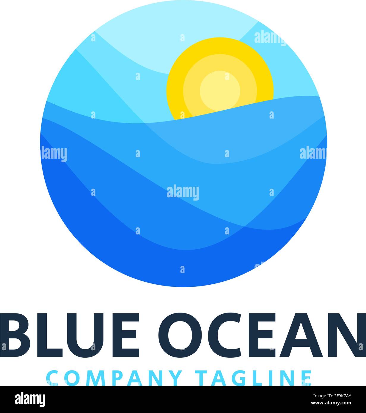 Logo Deisgn Vector Blue Ocean Stock Vector Image & Art - Alamy