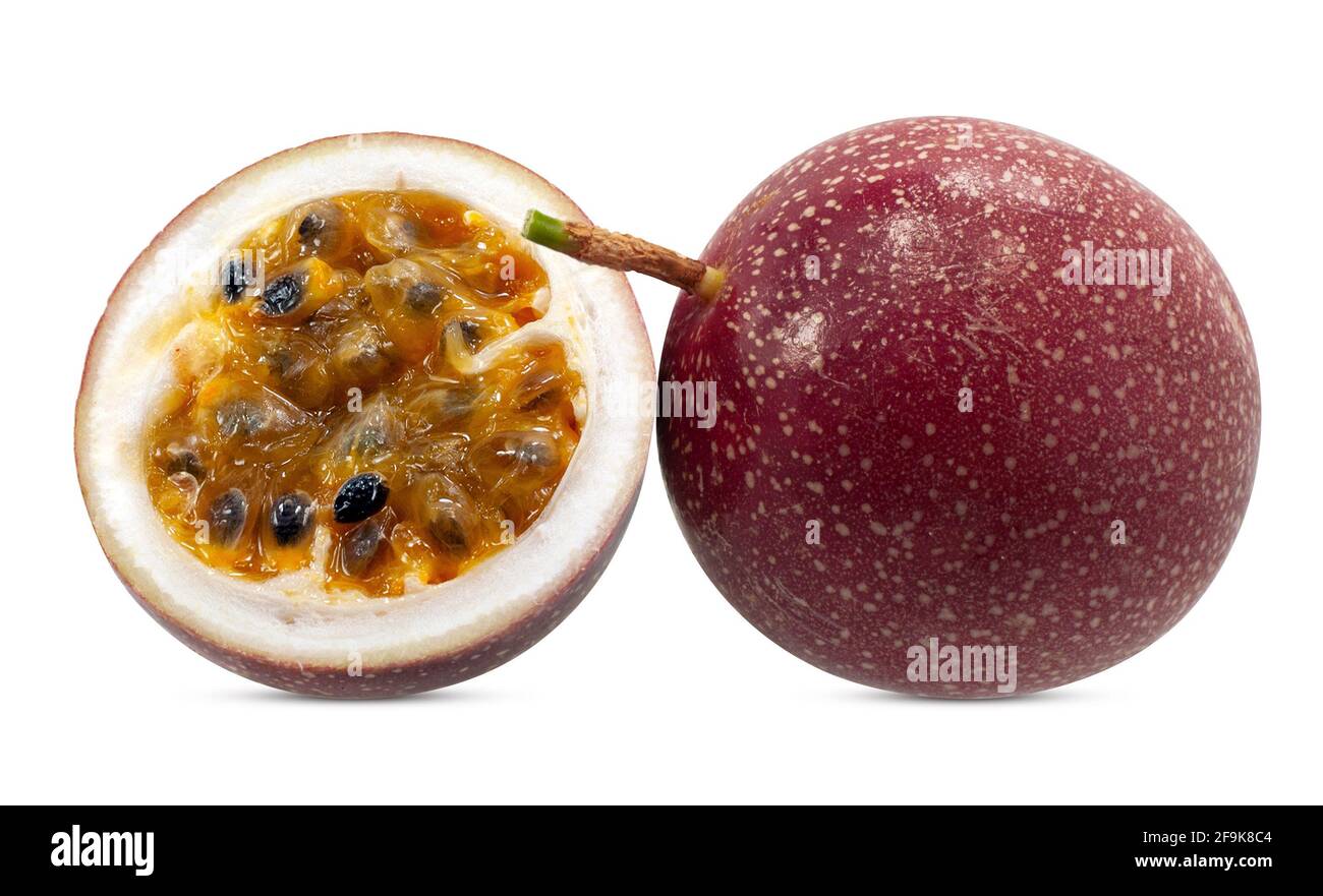 Single object of Passion fruit isolated on white background Stock Photo ...