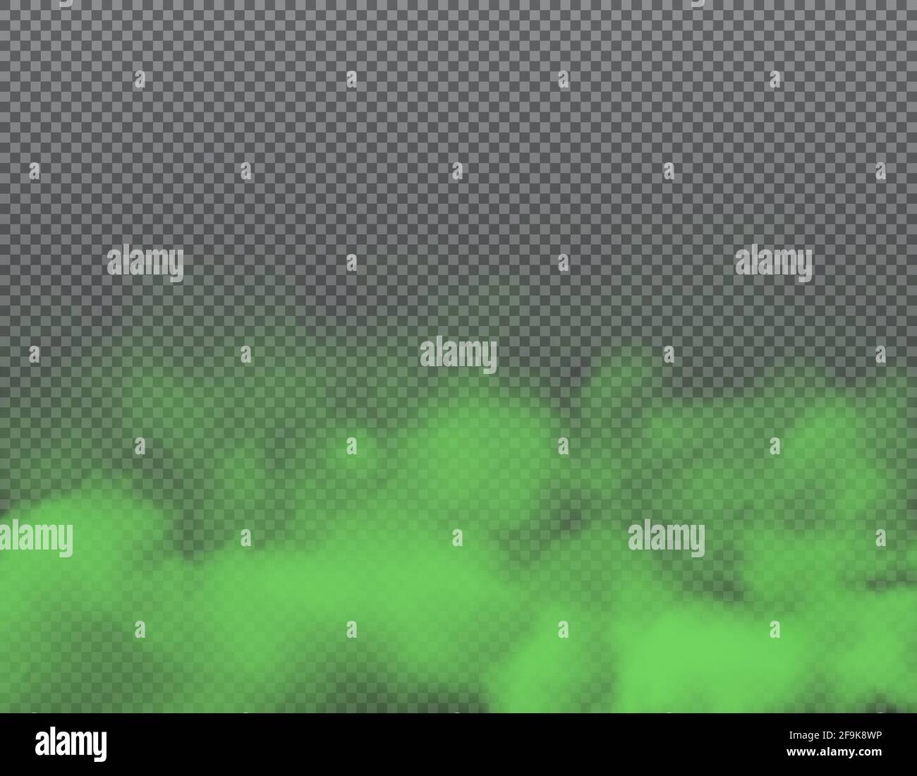 Green smoke or bad smell clouds background, vector transparent fog ...