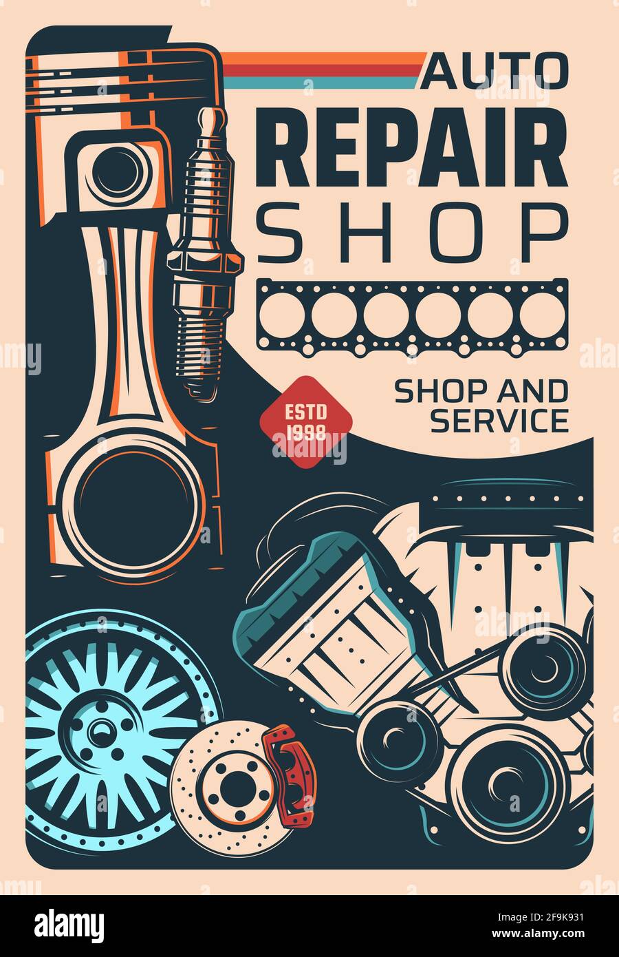 Engine internal parts Stock Vector Images - Alamy