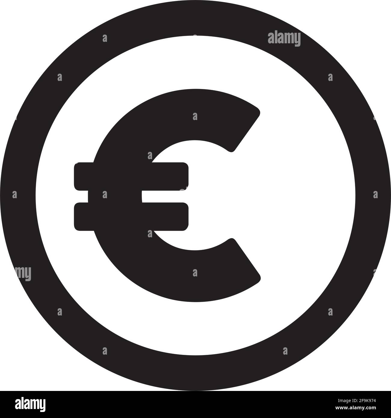 Euro sign icon vector currency symbol for business and finance in a ...