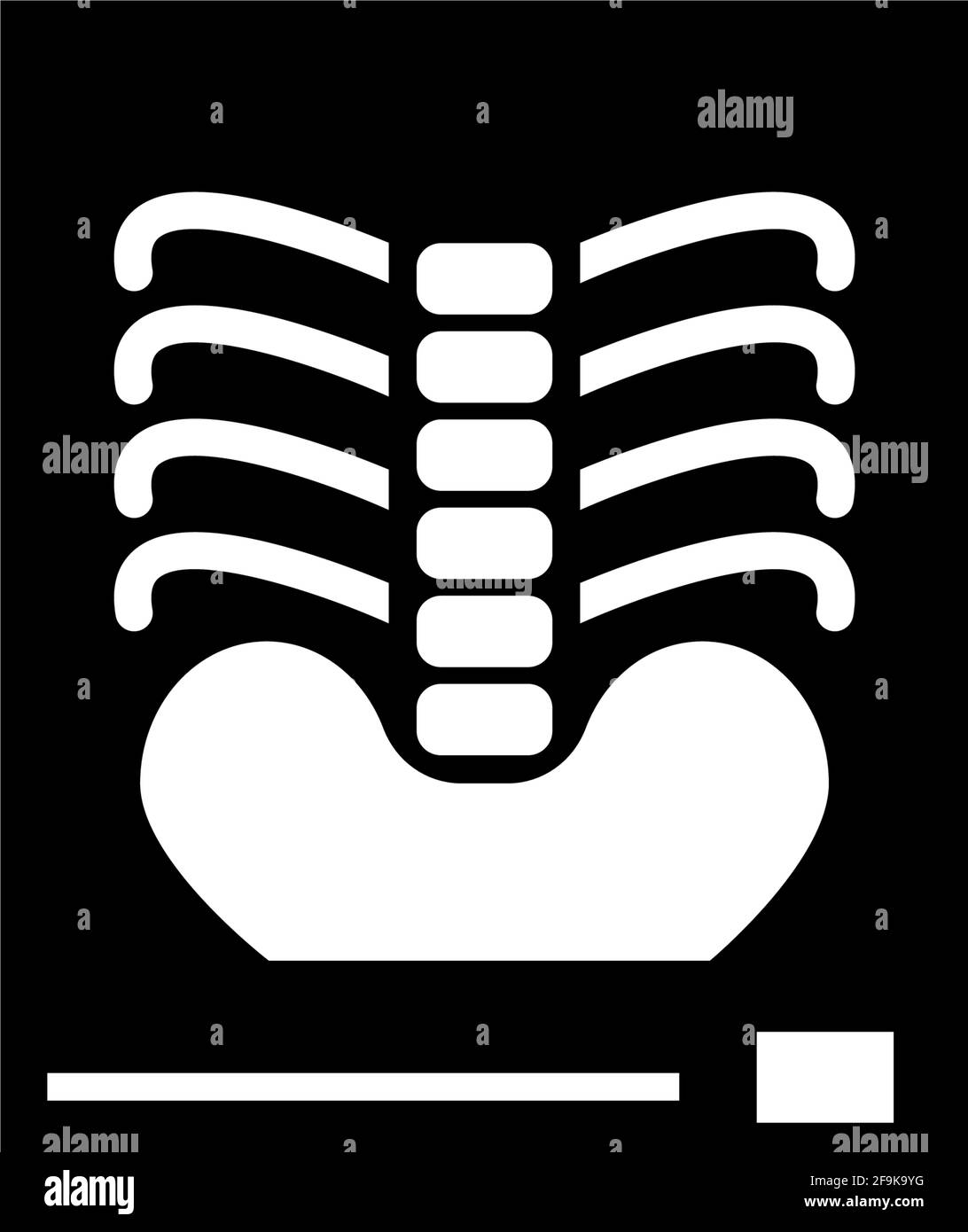 X-Ray of a Human Spine, Roentgen Bone. Flat Vector Icon illustration ...