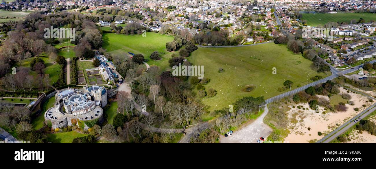 Panoramic Aerial view of Walmer Castle and parts of Upper and Lower ...