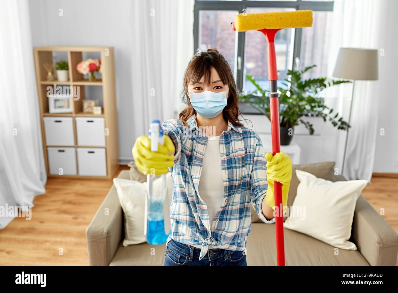 Woman safety cleaning hi-res stock photography and images - Alamy