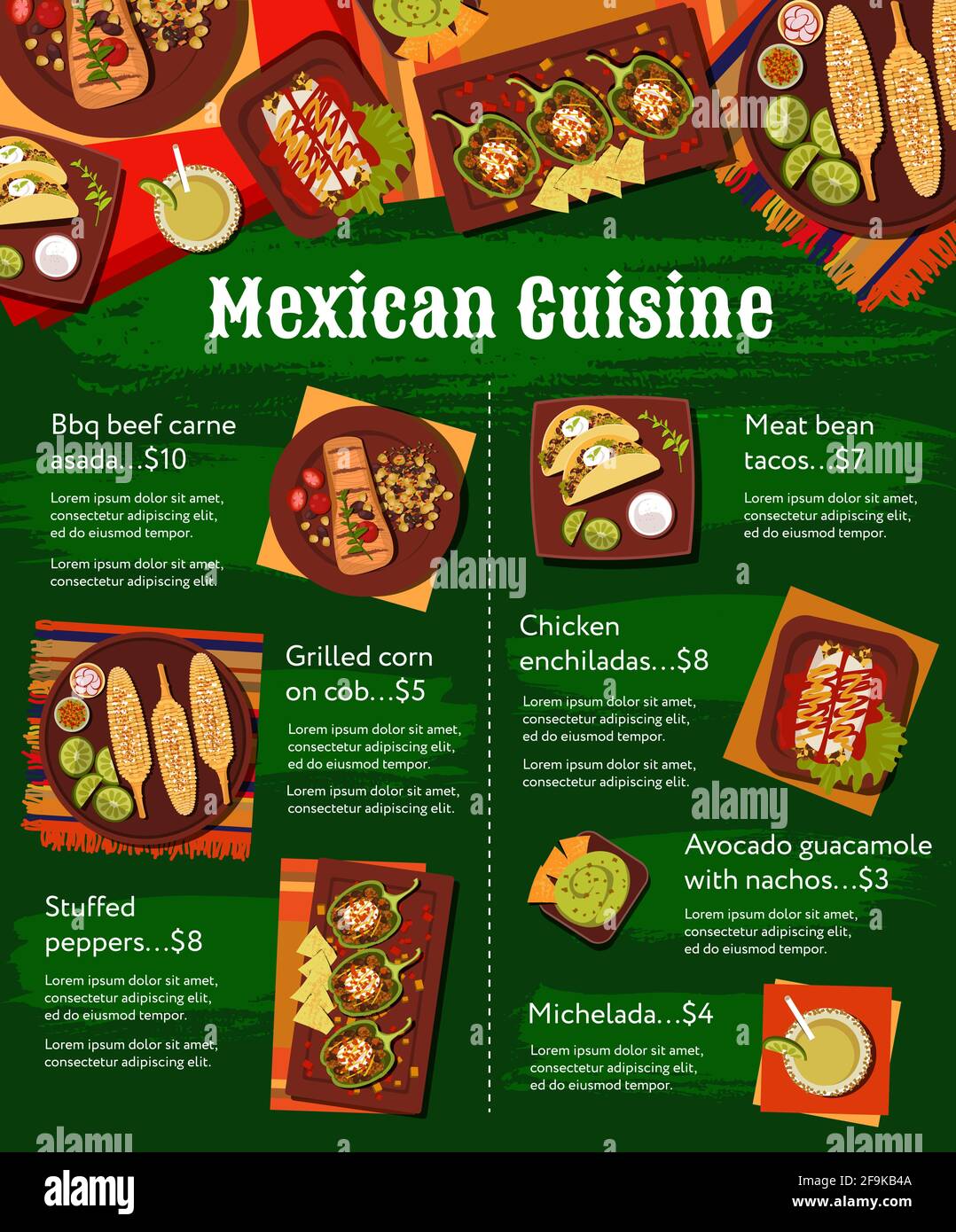 Asada tacos Stock Vector Images - Alamy