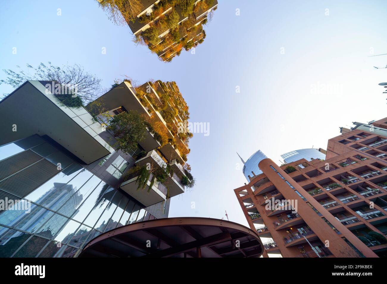 Milan, Lombardy, Italy: modern residential buildings known as Bosco ...