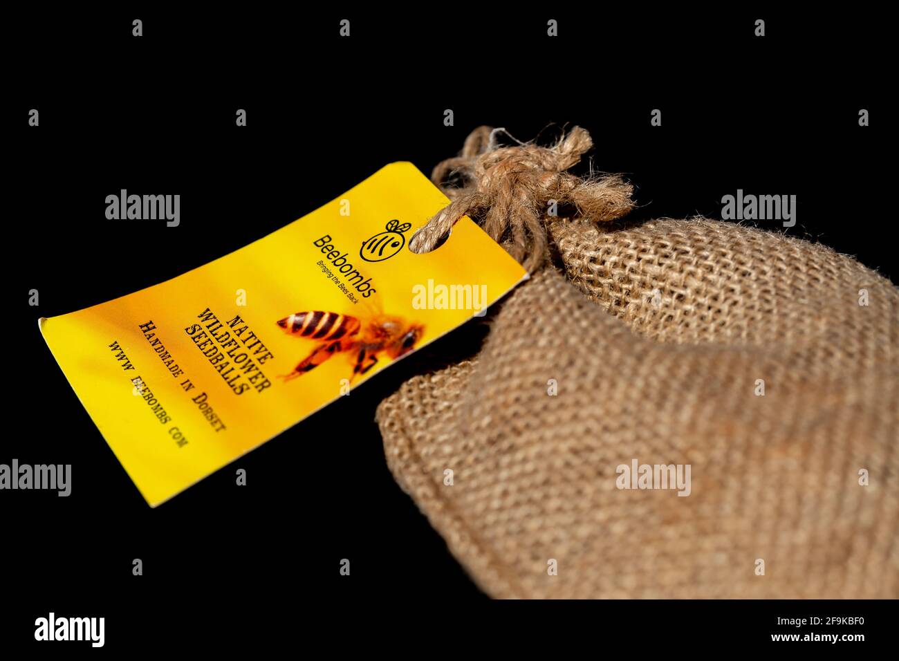 A hessian bag containing dried wildflower seedballs Stock Photo - Alamy