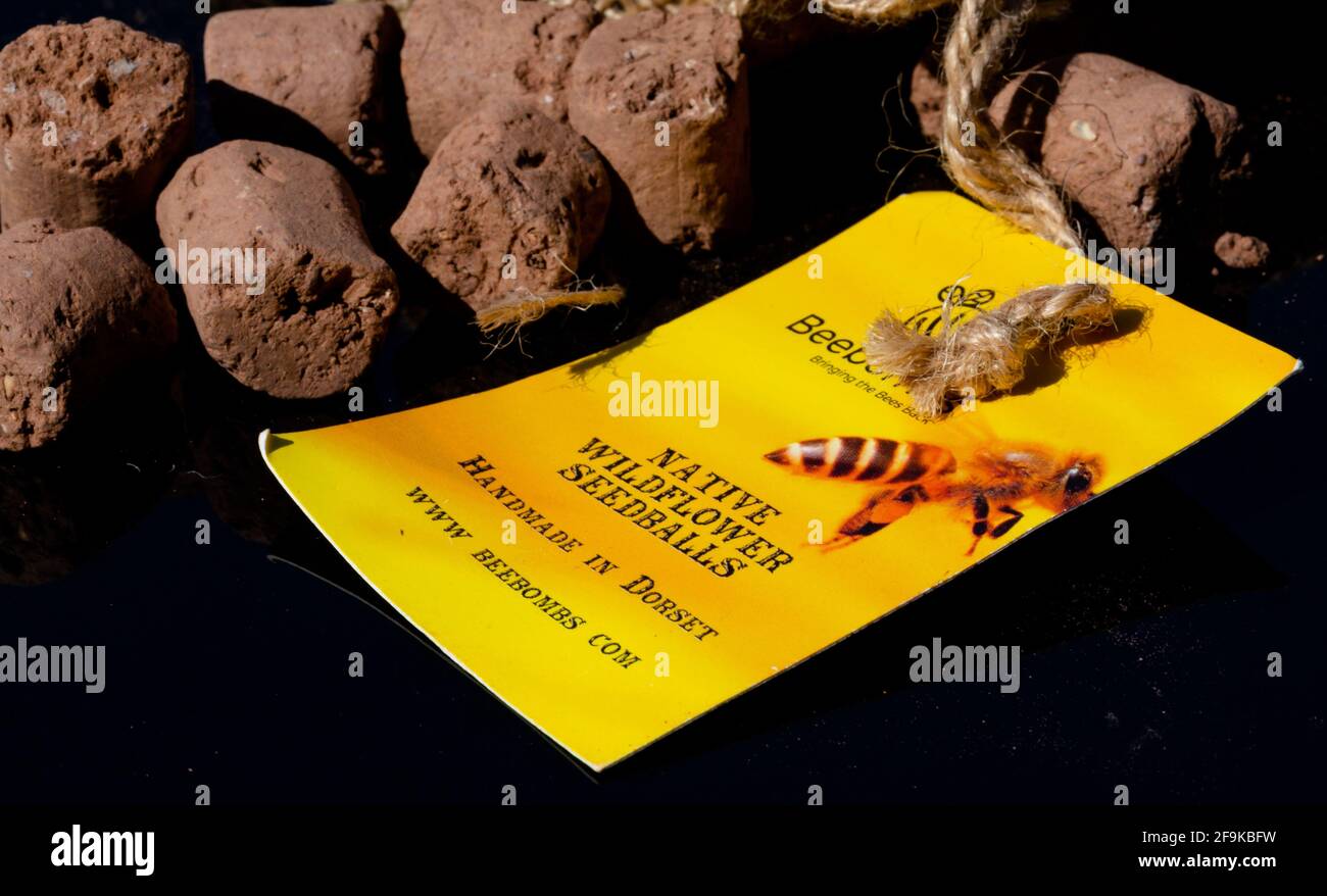 A hessian bag containing dried wildflower seedballs Stock Photo - Alamy