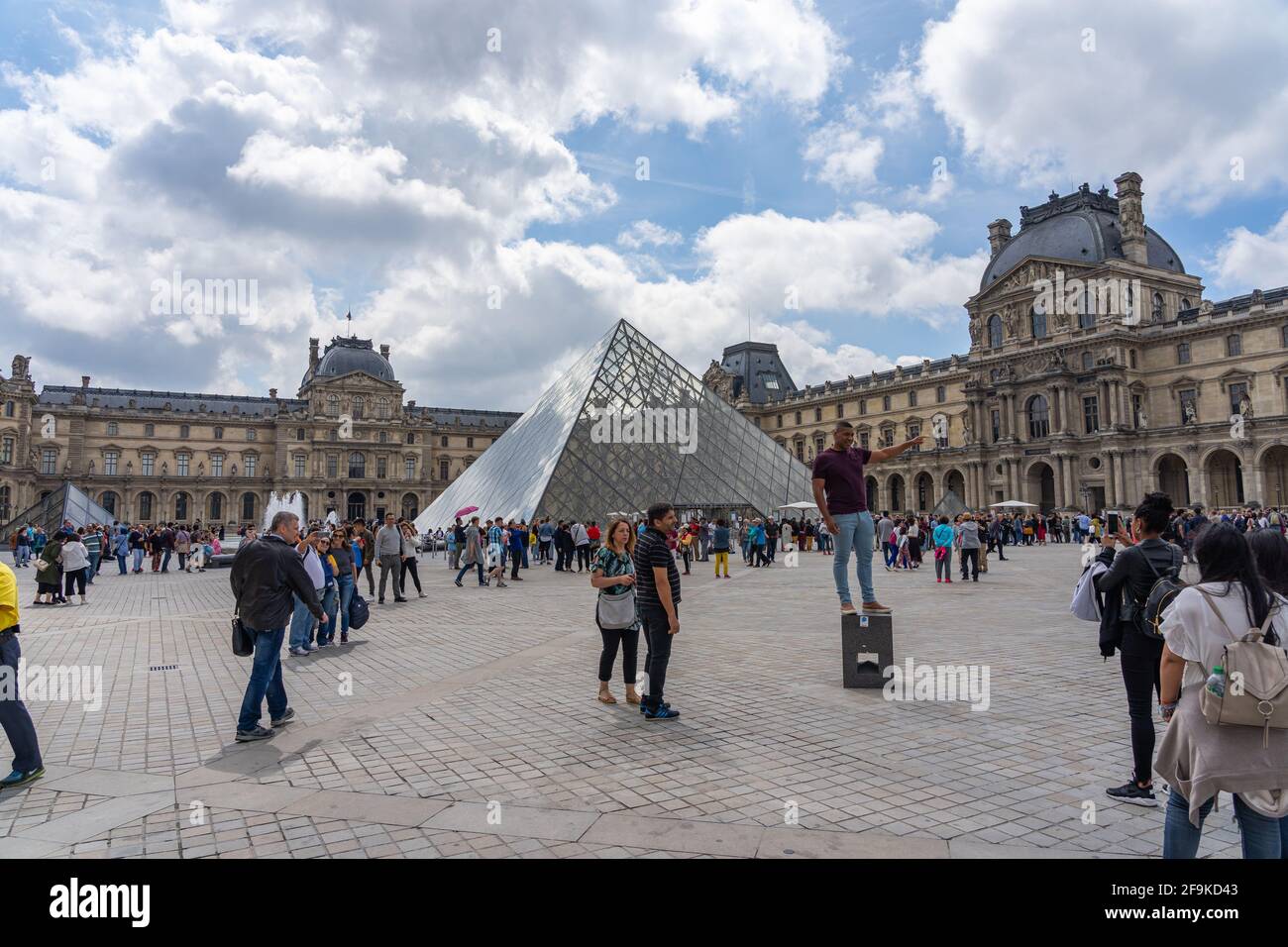 19 June 2019 - PARIS, FRANCE: Crowd of tourists taking photo with ...