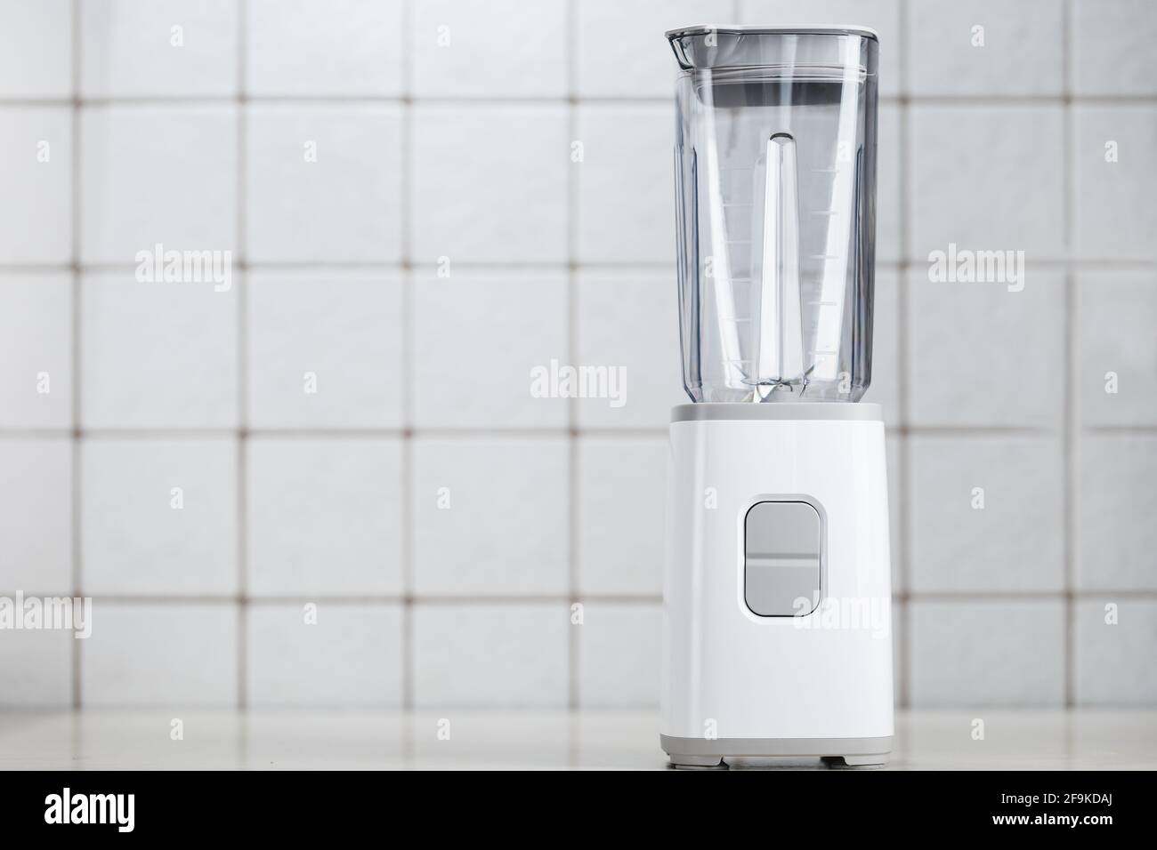 Empty electric blender in the kitchen for cocktails and healthy food ...