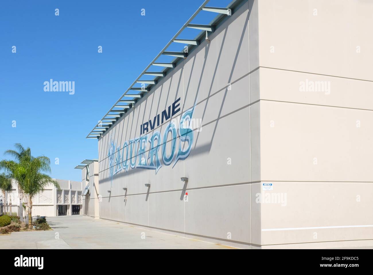 IRVINE, CA - 18 Apr 2021: Irvine High School Gymnasium with the ...