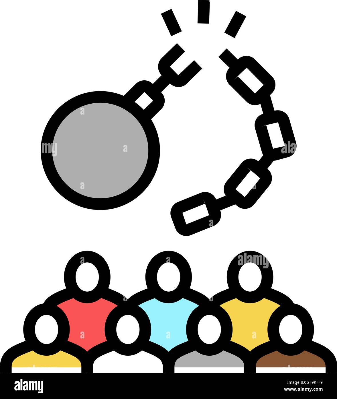 freedom of refugee color icon vector illustration Stock Vector Image ...