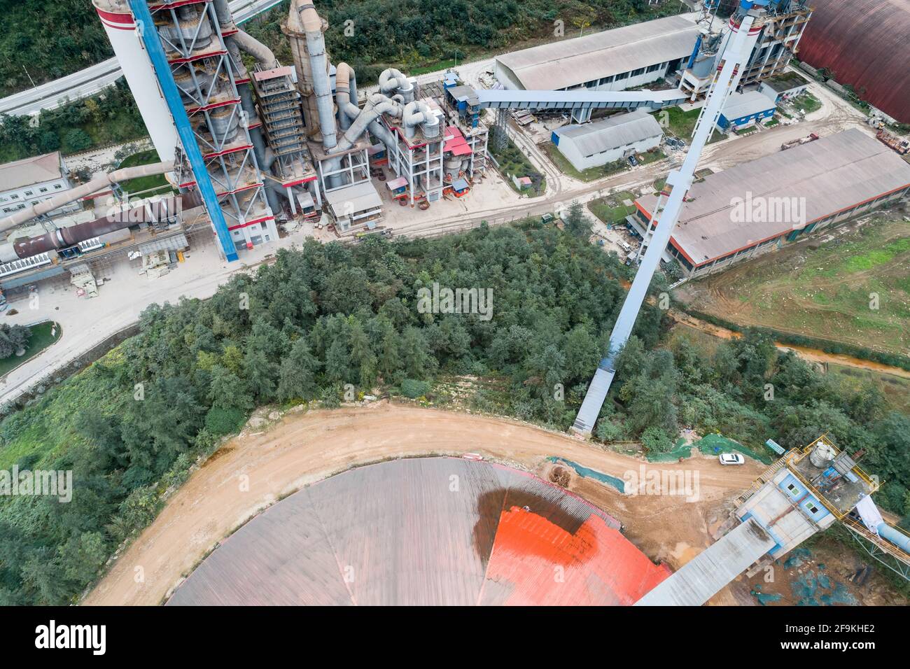 Aerial photography of a cement plant in Sichuan Province, China Stock ...