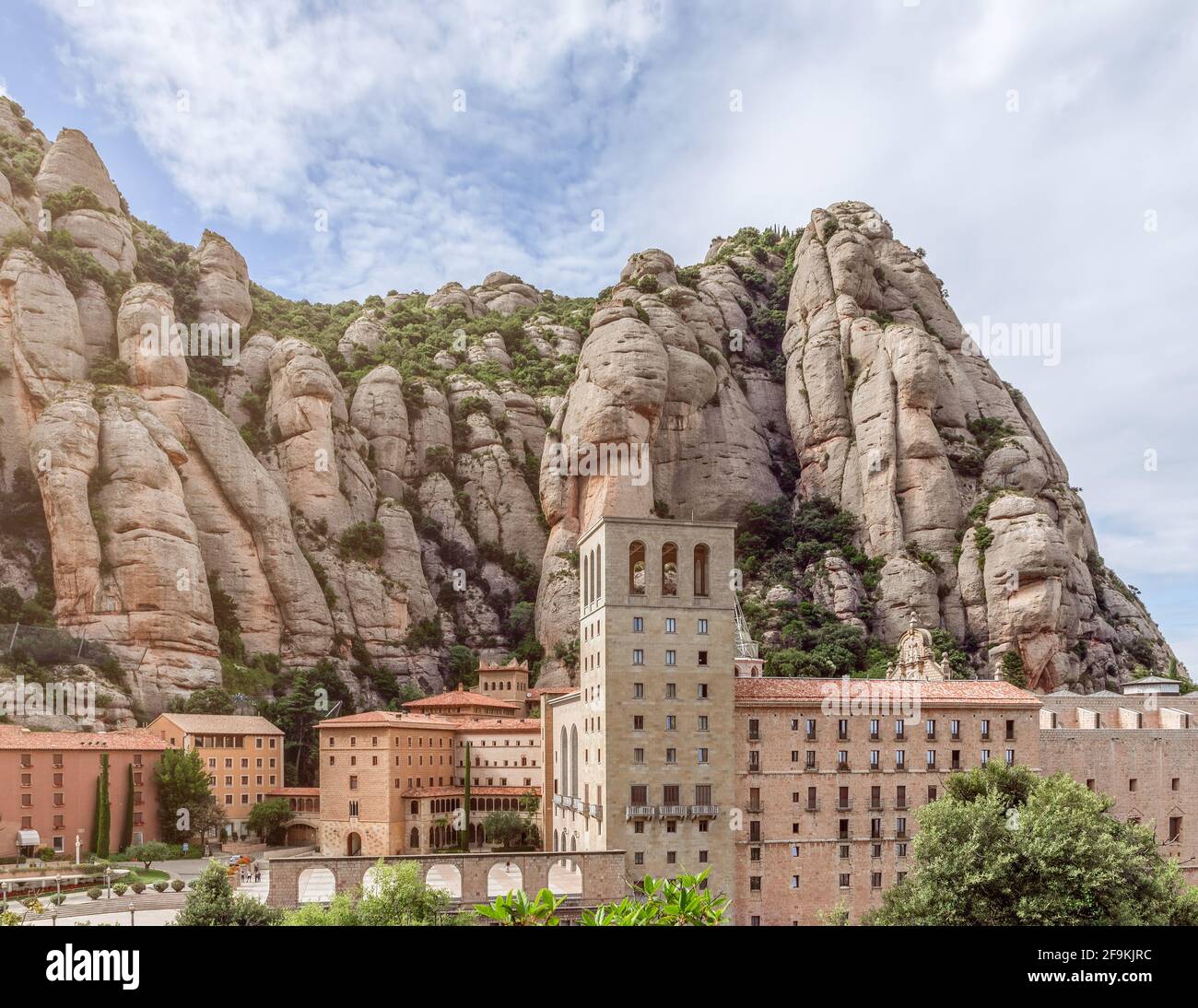Famous monastery Santa Maria de Montserrat Abbey. Catalonia, Spain ...