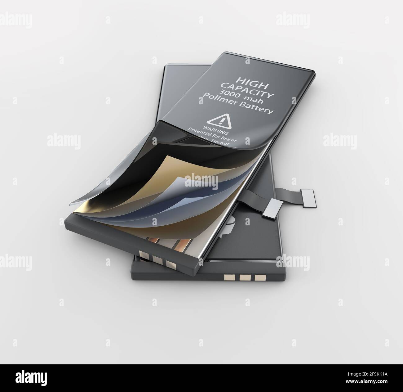 Li-ion cell battery structure,clipping path included, 3d Illustration ...