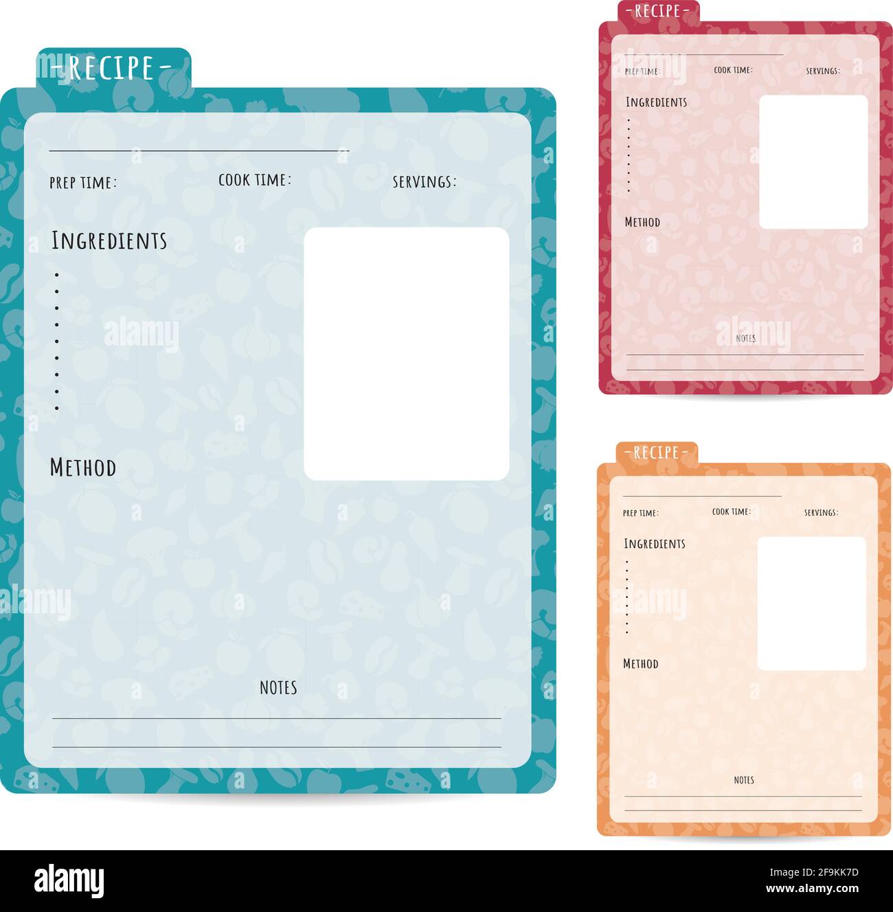 Recipe layout card template food pattern background vector Stock Vector ...