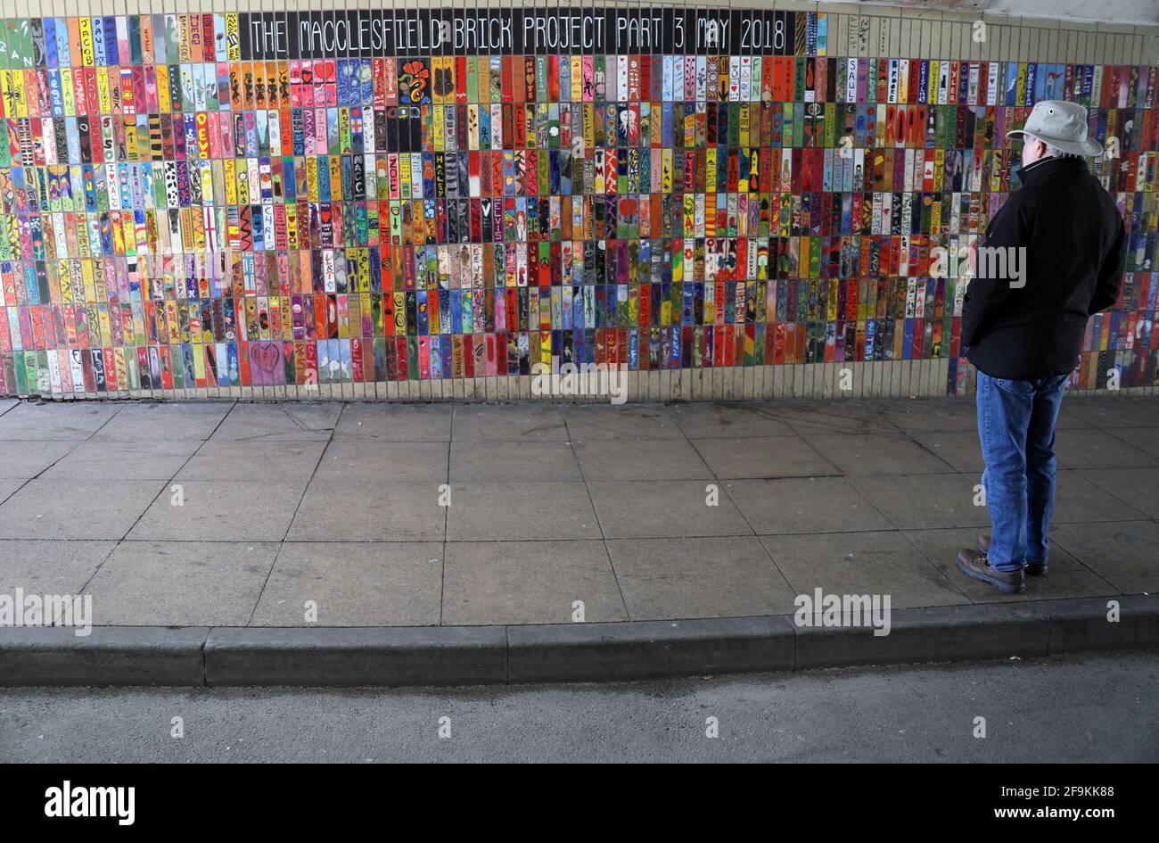 Macclesfield Brick Project in Park Lane Underpass Stock Photo - Alamy
