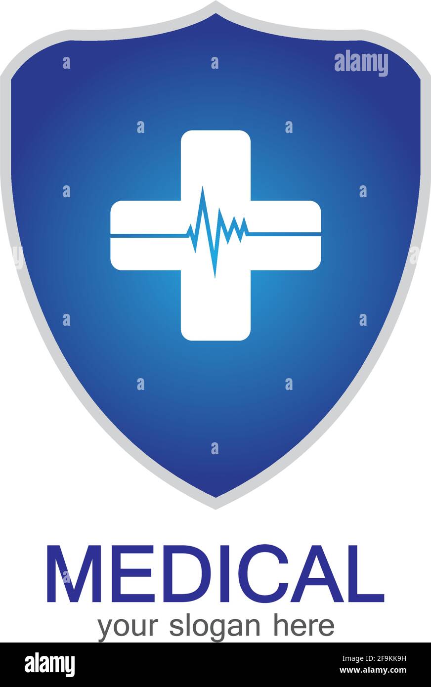 Shield icon with Medical pharmacy Isolated on White Background Stock ...