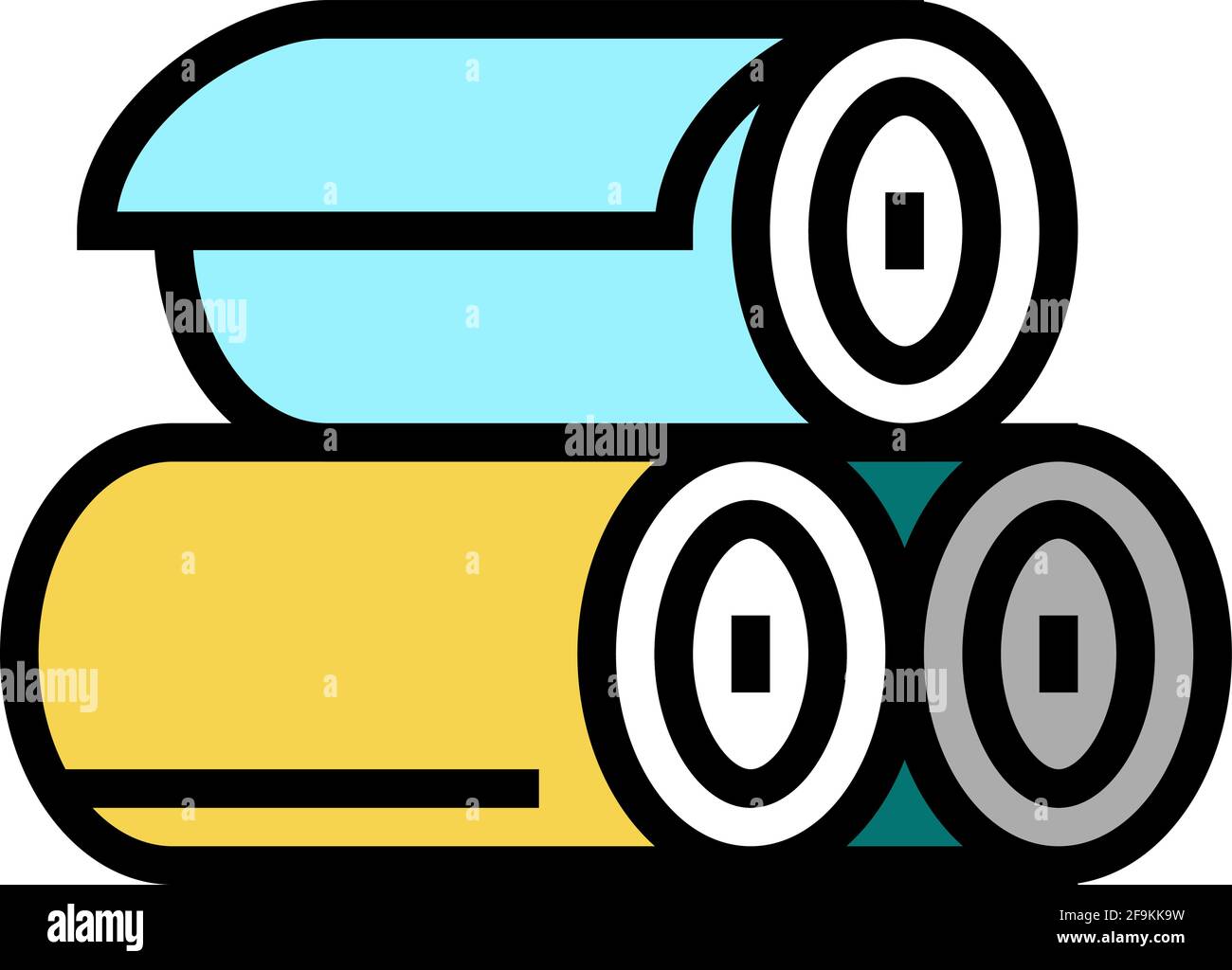 rolls of textile color icon vector illustration Stock Vector Image ...