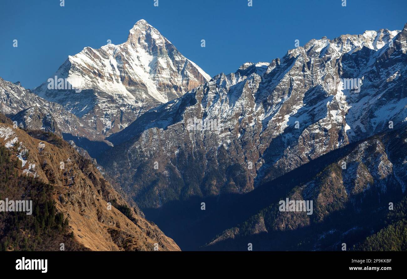 mount Nanda Devi, one of the best mounts in India Himalaya, seen from ...