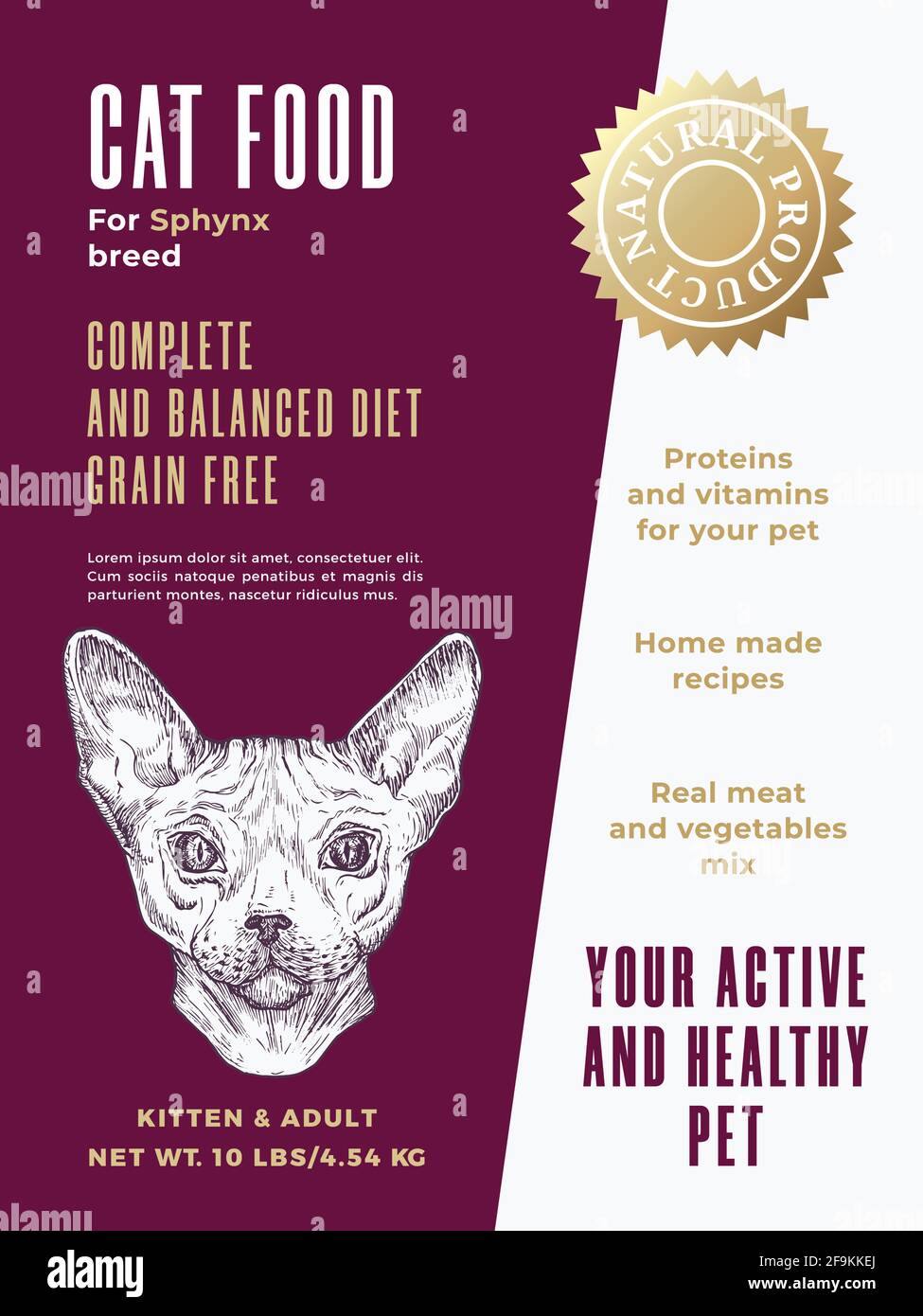 Pet Food Product Label Template. Abstract Vector Packaging Design ...