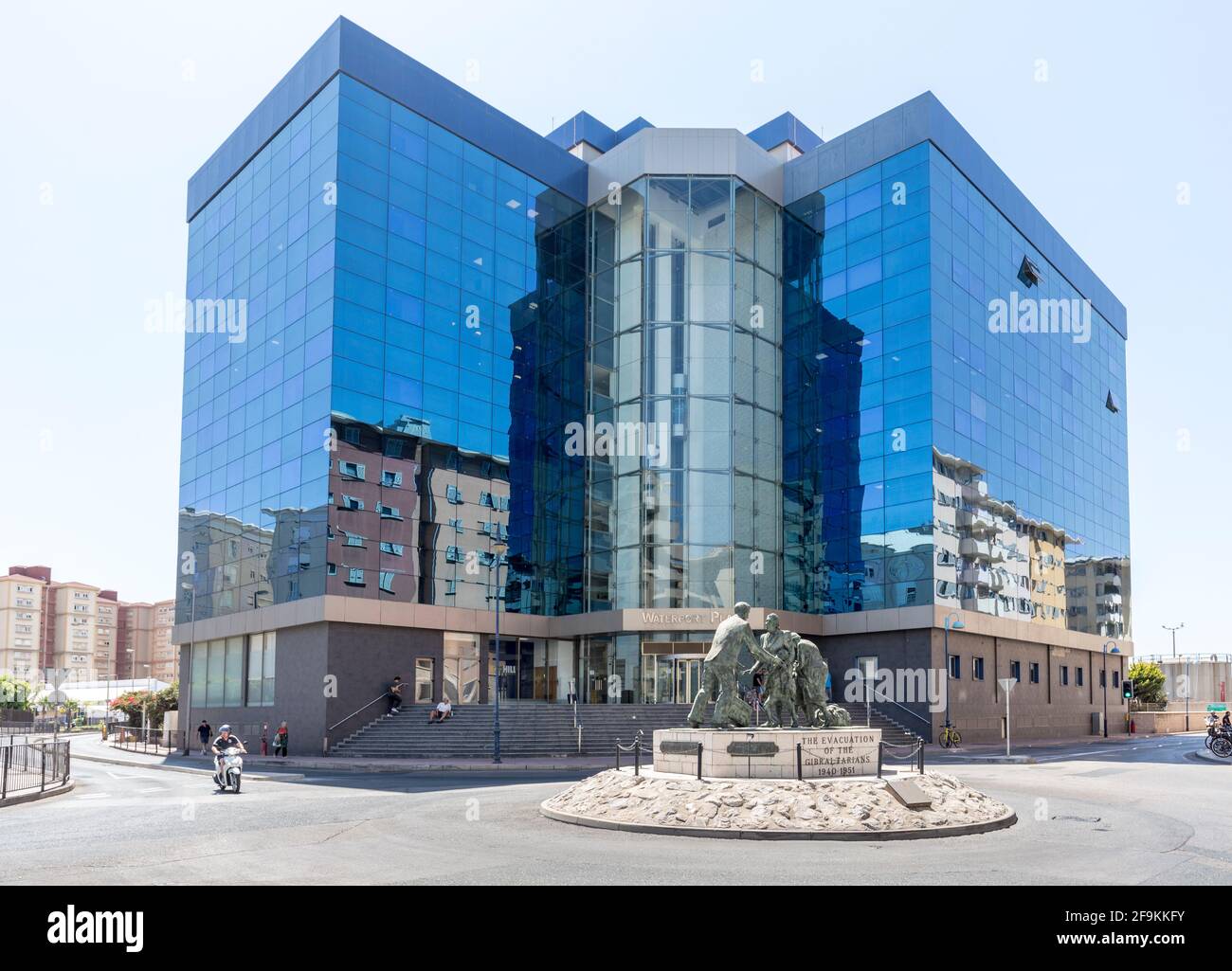 The Evacuation of the Gibraltarians statue 1940-1941 in front of the ...