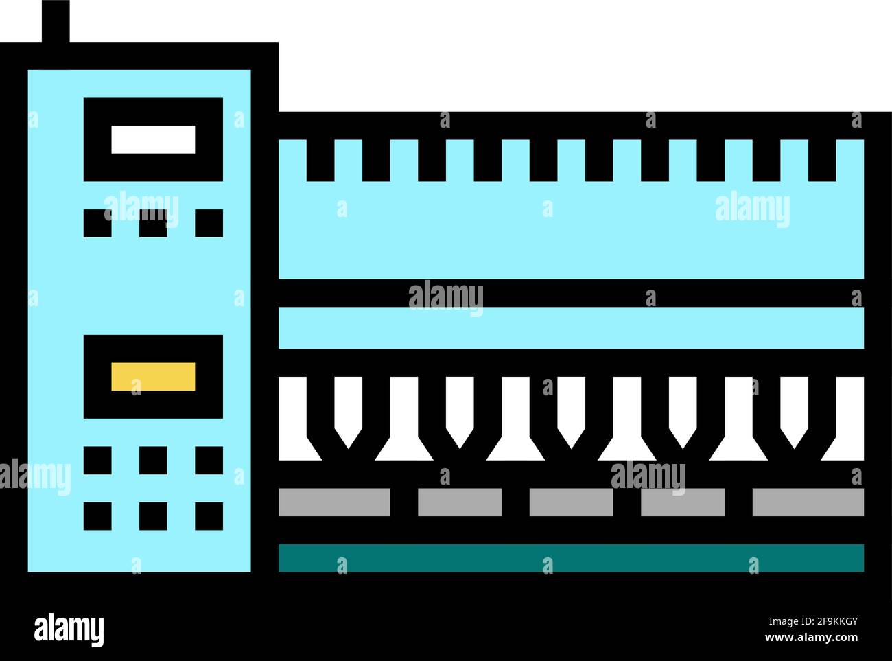 cotton textile production industrial machine color icon vector ...