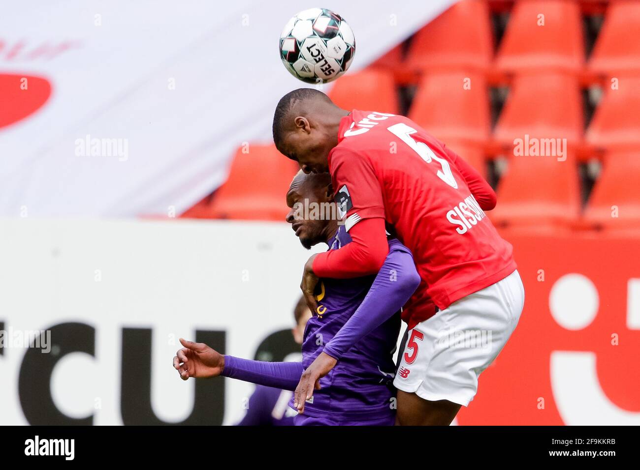 LIEGE, BELGIUM - APRIL 18: Blessing Eleke of KFCO Beerschot-Wilrijk and ...